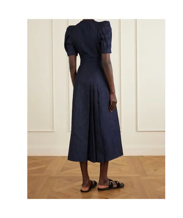 Gabriela Hearst Patricia Belted Midi Dress - Blue