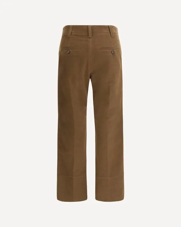 Brunello Cucinelli High-waisted Stretch Cotton Moleskin Cigarette Trousers