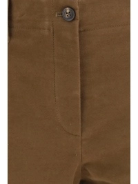 Brunello Cucinelli High-waisted Stretch Cotton Moleskin Cigarette Trousers