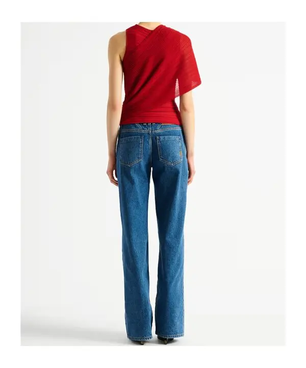 Balmain Sleeveless Asymmetrical Viscose Top
