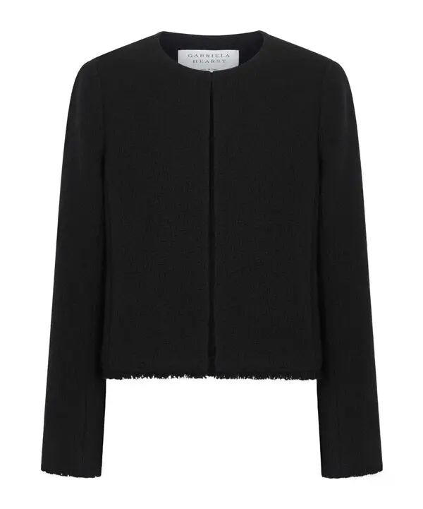 Gabriela Hearst Normand Frayed Wool And Cashmere-blend Jacket - Black