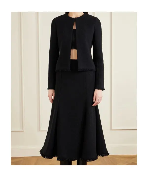 Gabriela Hearst Normand Frayed Wool And Cashmere-blend Jacket