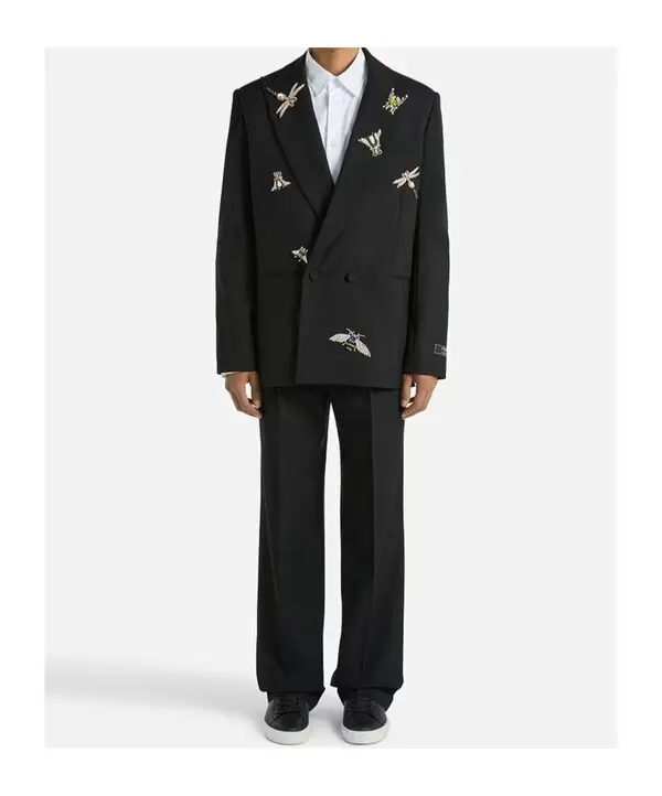 Balmain Embroidered Wool And Crystal Insect Jacket