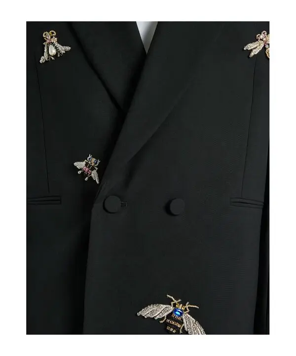 Balmain Embroidered Wool And Crystal Insect Jacket