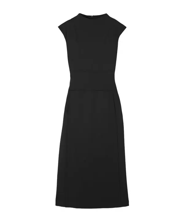 Max Mara Fatto Paneled Stretch-jersey Midi Dress - Black