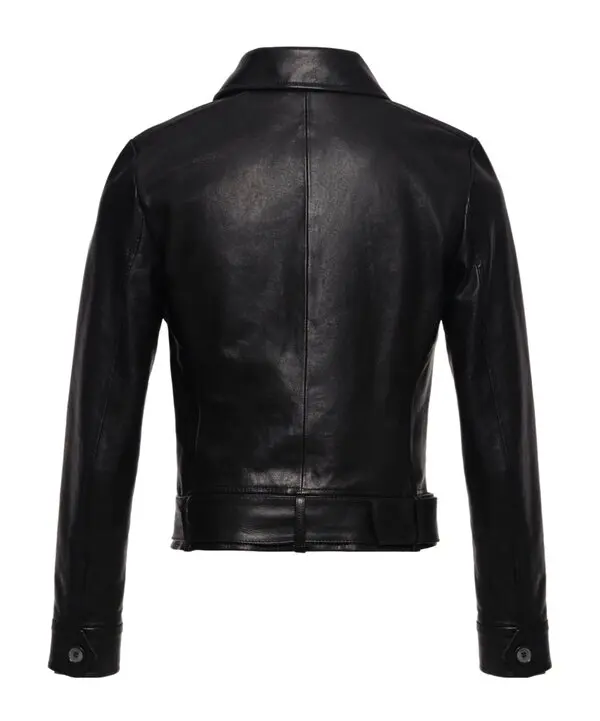 Magda Butrym Fitted Leather Jacket With Waist Belt