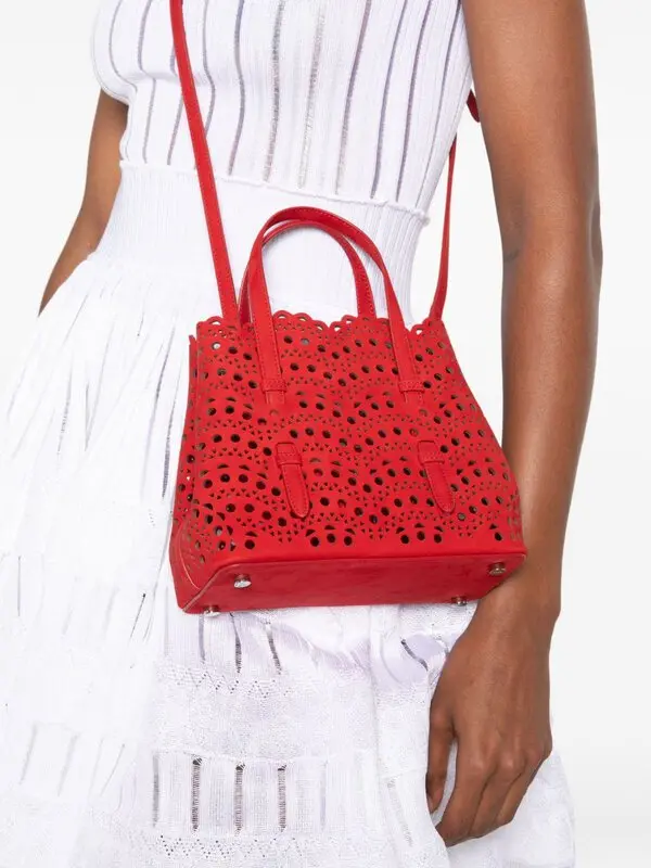 Alaïa Mina 20 Cut-out Top Handle Bag - Red