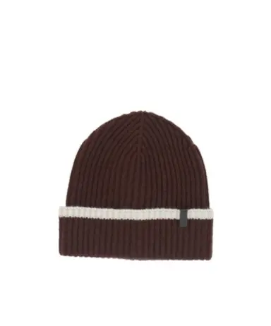 Brunello Cucinelli Striped Ribbed Hat - Red
