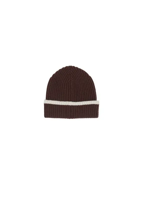 Brunello Cucinelli Striped Ribbed Hat
