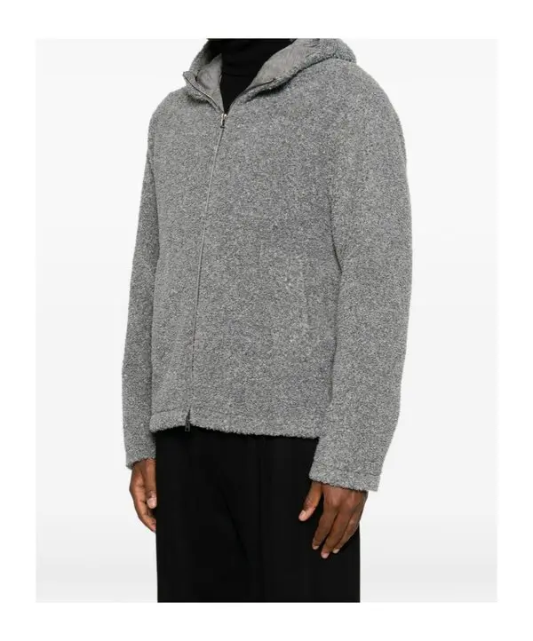 Herno Hooded Bouclé-effect Coat