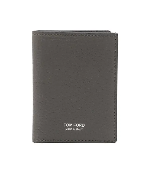 TOM FORD Logo Printed Bi-fold Wallet - Grey