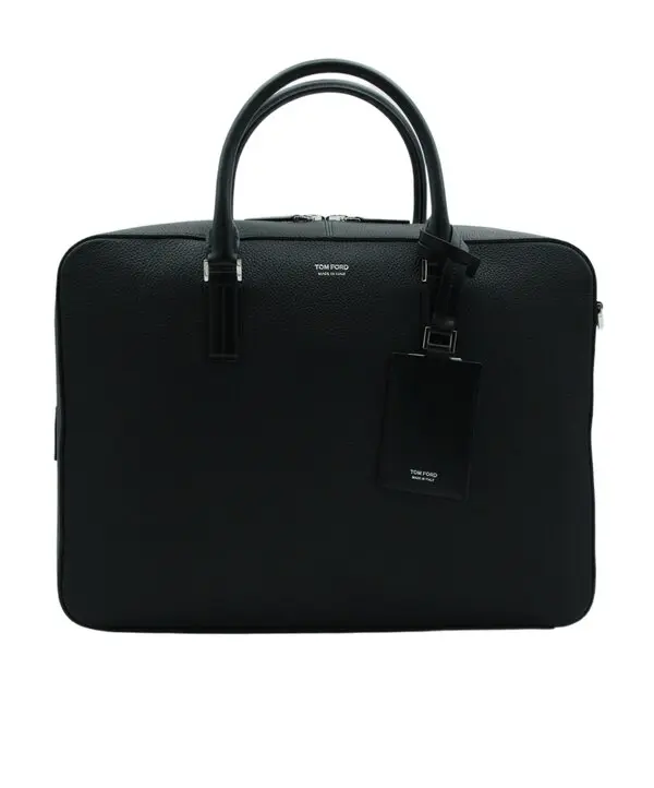 TOM FORD Grained Leather Tote Bag - Black