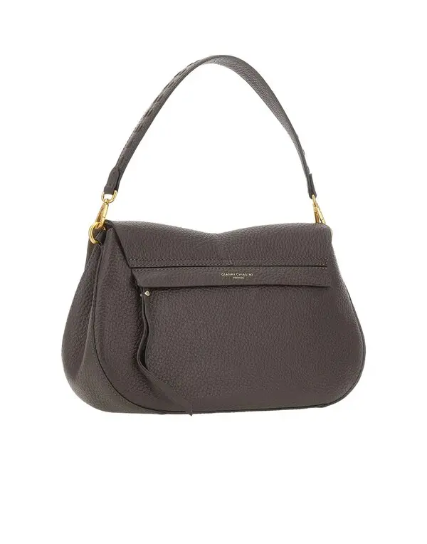 GIANNI CHIARINI Helena Round Grained Leather Shoulder Bag