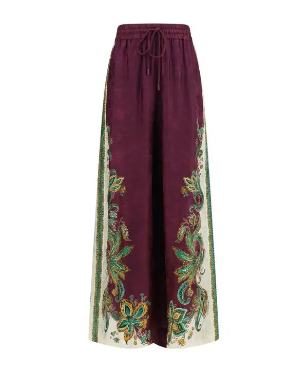 ALEMAIS Ruthie Paisley-print Trousers - Red