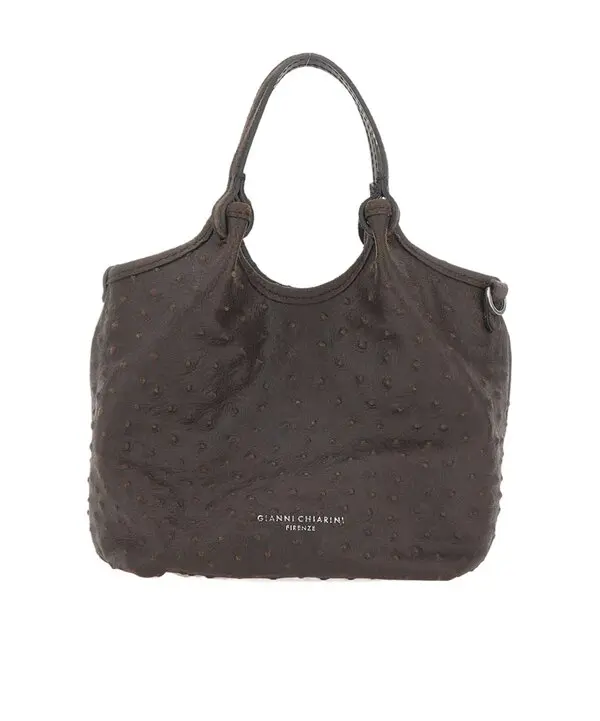 GIANNI CHIARINI Dua Ostrich-effect Leather Tote Bag