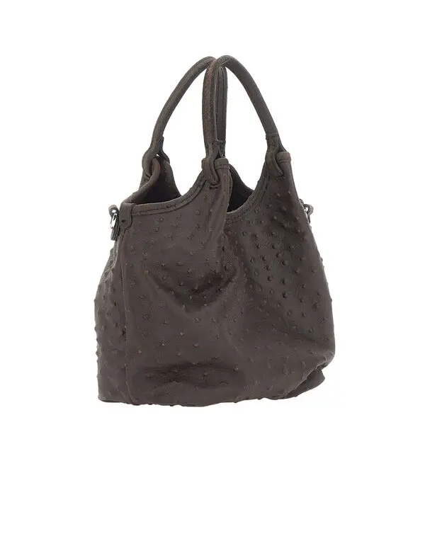 GIANNI CHIARINI Dua Ostrich-effect Leather Tote Bag