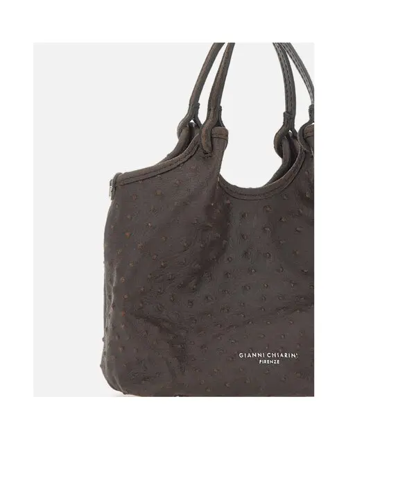 GIANNI CHIARINI Dua Ostrich-effect Leather Tote Bag