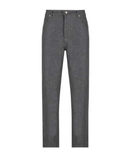 Brunello Cucinelli Logo Patch Straight-leg Jeans - Black