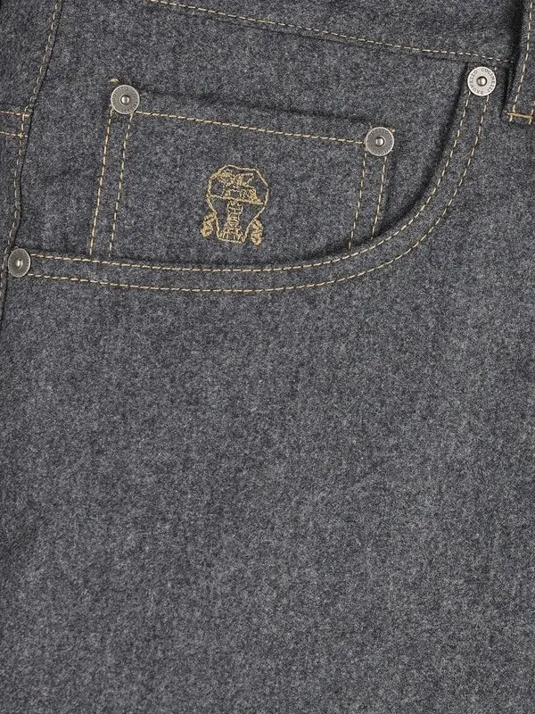Brunello Cucinelli Logo Patch Straight-leg Jeans