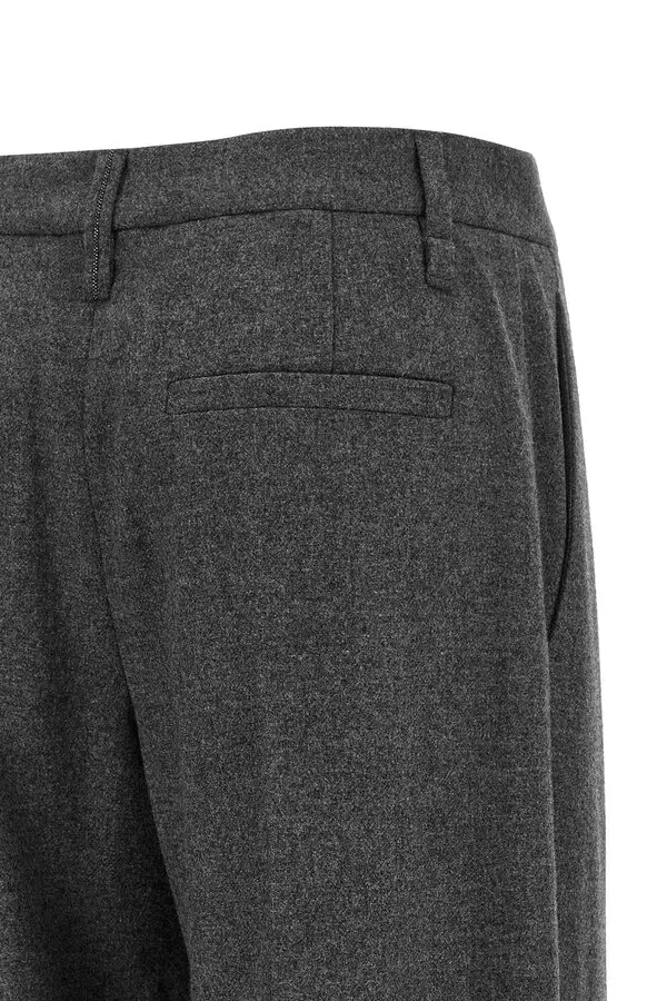 Brunello Cucinelli Pleated Trousers With Cuffed Hem