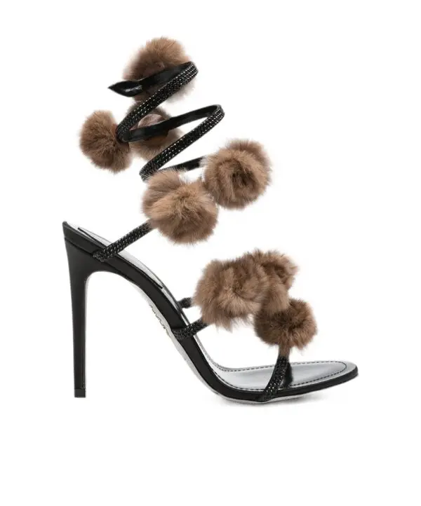 Rene Caovilla Pom-pom High-heeled Sandals - Multicolor
