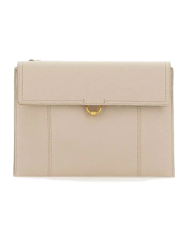 GIANNI CHIARINI Vicky Pebbled Leather Clutch Bag