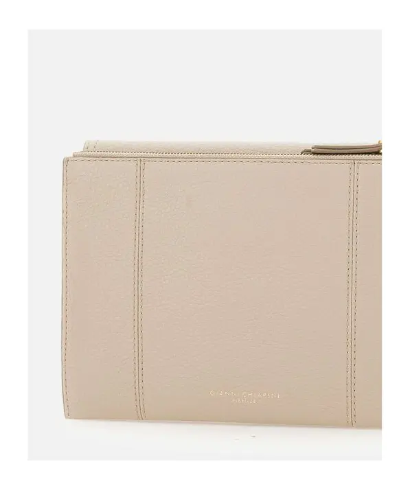 GIANNI CHIARINI Vicky Pebbled Leather Clutch Bag