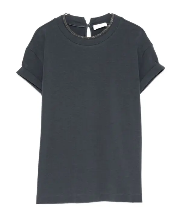 Brunello Cucinelli Monili-trim T-shirt - Black