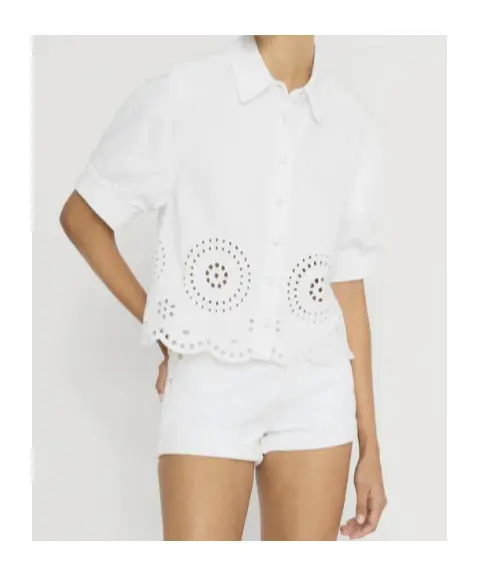 FRAME The Eyelet Billow Sleeve Shirt