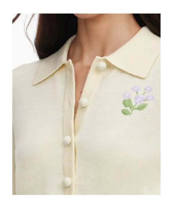 SELF-PORTRAIT Floral Embroidered Collar Cardigan