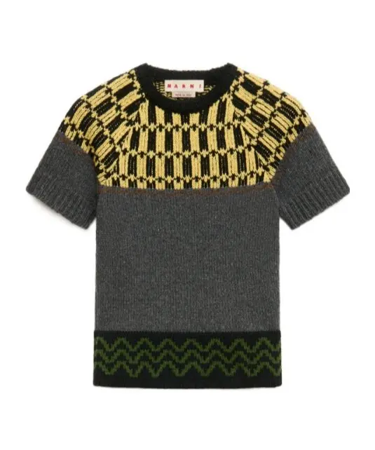Marni Wool Jumper With Geometric Motif