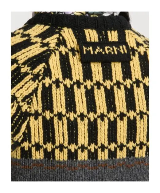 Marni Wool Jumper With Geometric Motif