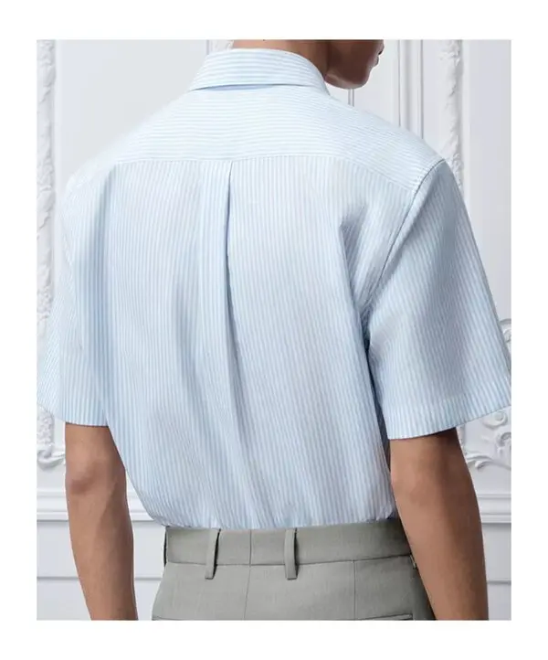 Dior Striped Collared Short-sleeve Shirt