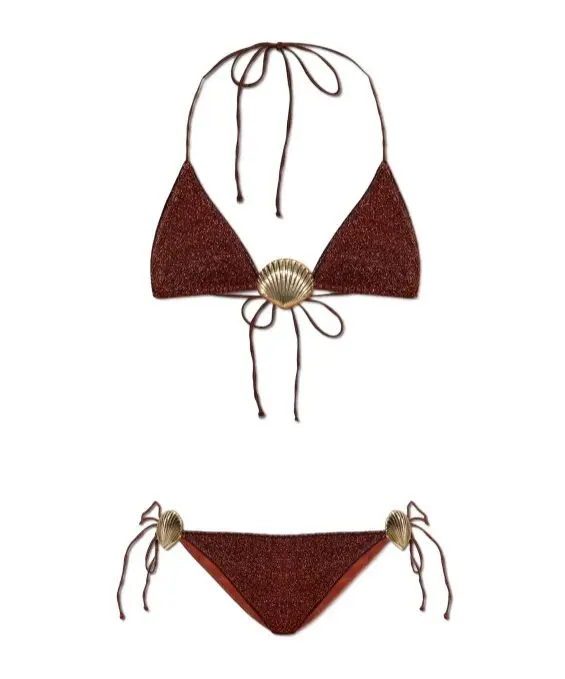 Oseree Tie-side Bikini - Brown