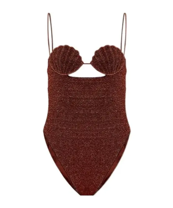 Oseree Thin-strapped One-piece Swimsuit - Brown
