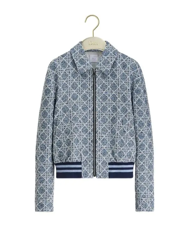 Dior Zipped Macrocannage Jacket - Gray