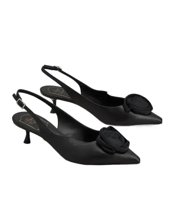 ROGER VIVIER Rose Slingback Pumps In Leather