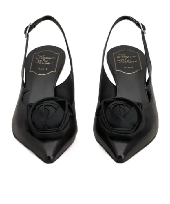 ROGER VIVIER Rose Slingback Pumps In Leather