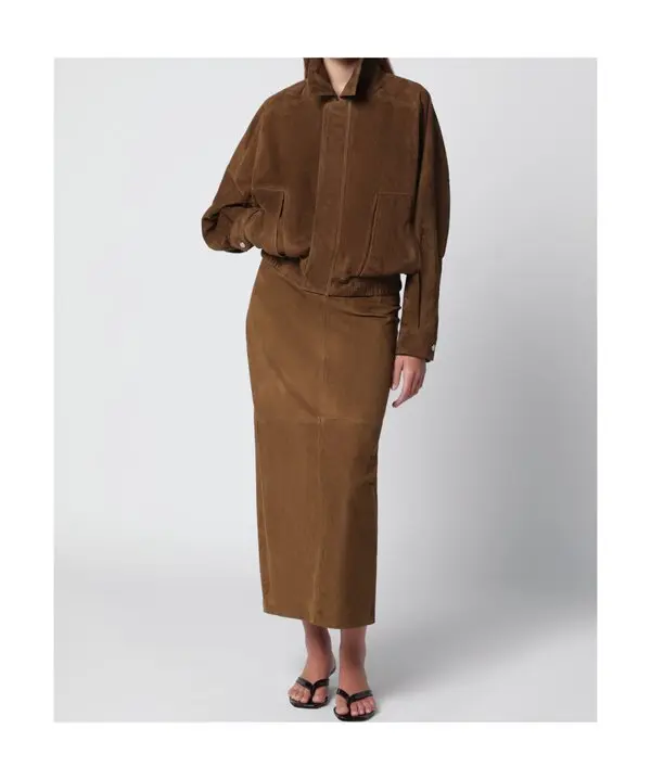 Nour Hammour Suede Bomber Jacket