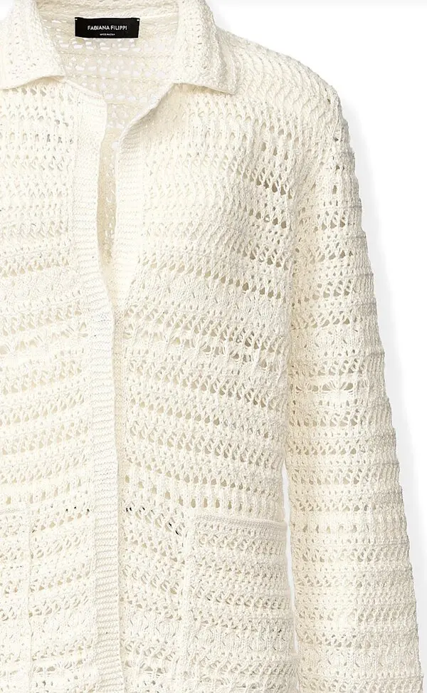 Fabiana Filippi Long Sleeve Collared Cardigan