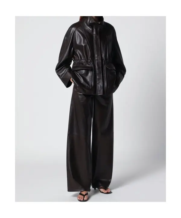 Nour Hammour Wide-leg Leather Pants