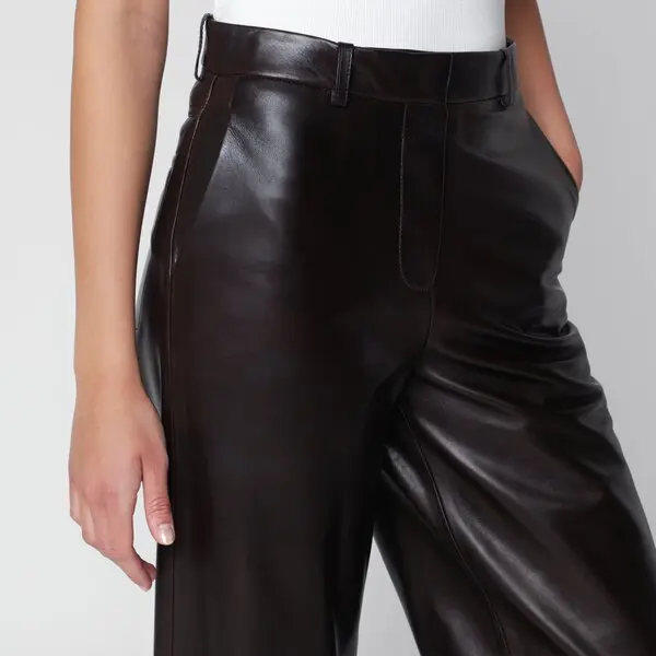 Nour Hammour Wide-leg Leather Pants
