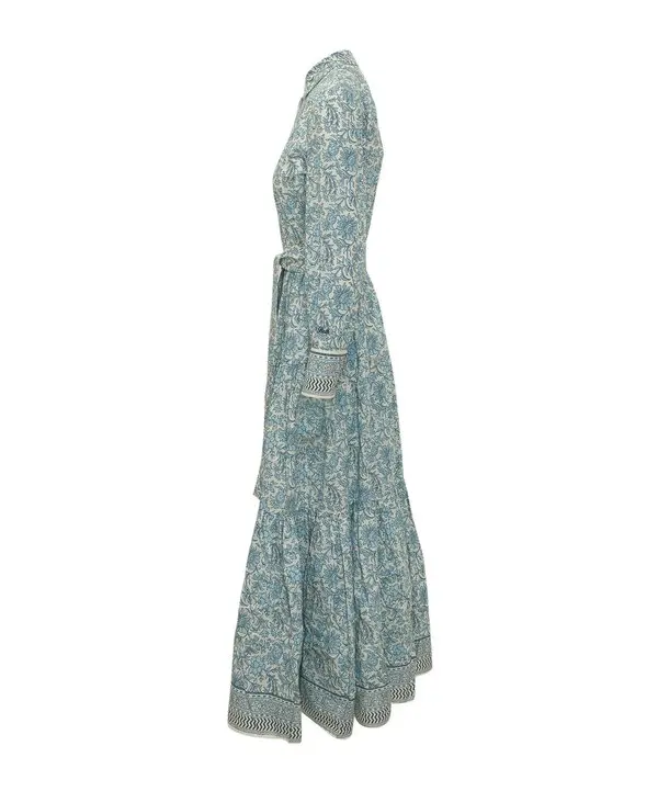 MC2 SAINT BARTH Batik-print Tiered Maxi Dress