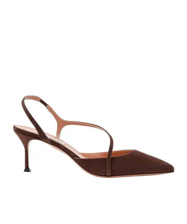 AQUAZZURA Dynasty Suede Pumps - Espresso
