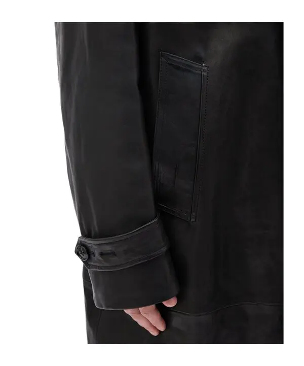 ANN DEMEULEMEESTER Leather Single-breasted Coat