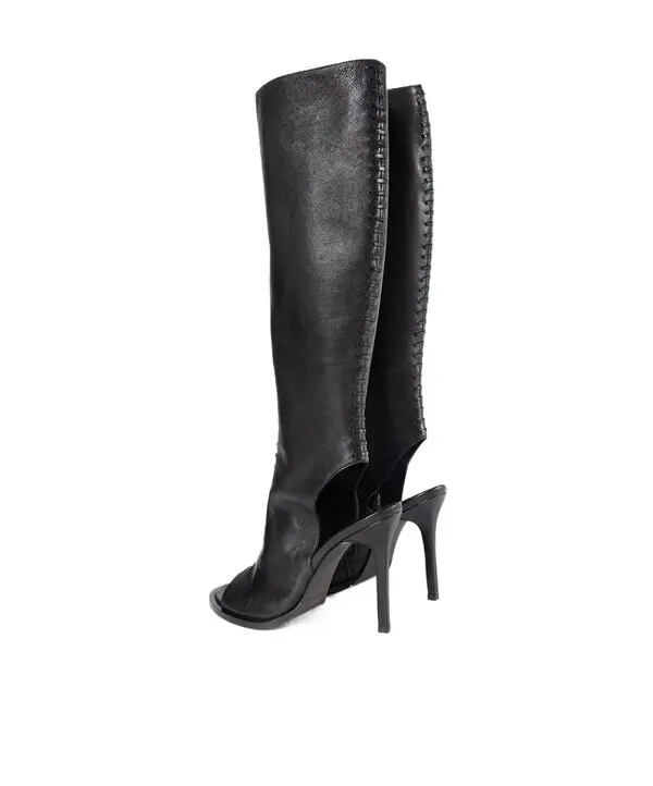 ANN DEMEULEMEESTER Seria Open-toe Stitched Leather Pumps