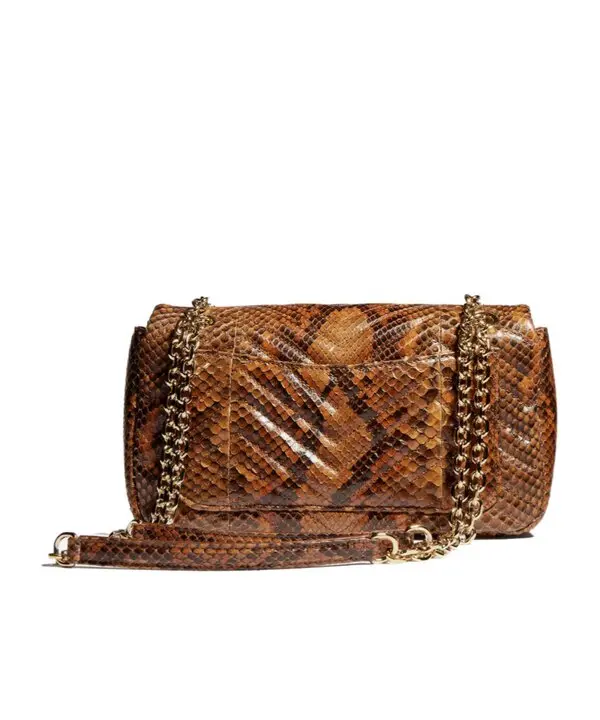 Gucci Gg Marmont Python Medium Shoulder Bag - Brown