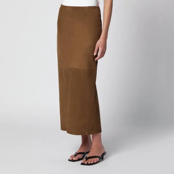 Nour Hammour Suede Maxi Skirt