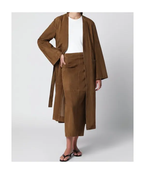 Nour Hammour Suede Maxi Skirt