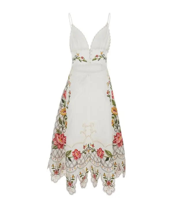 Farm Rio Embroidered Spaghetti-strap Dress - No